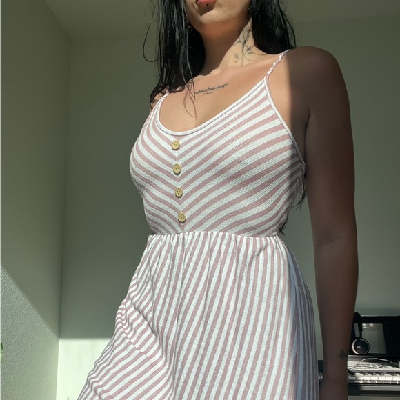 Caution To The Wind | Dresses | Pink And White Striped Caution To The ...